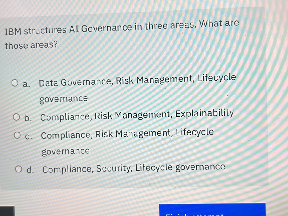IBM structures AI Governance in three areas. | StudyX