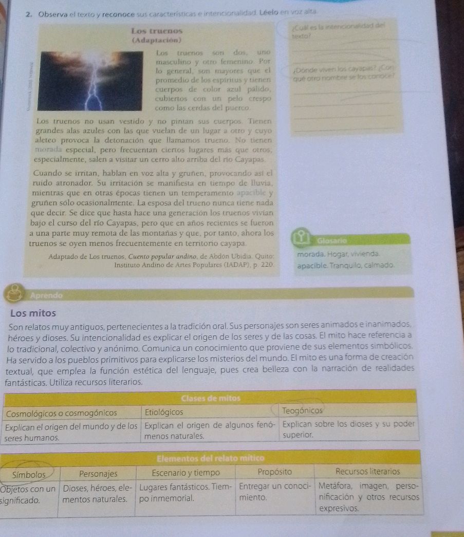 2. Observa el texto y reconoce sus | StudyX