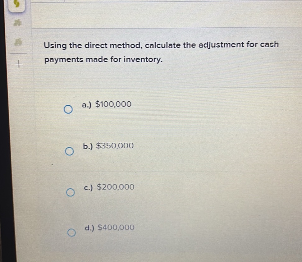 Using the direct method, calculate the