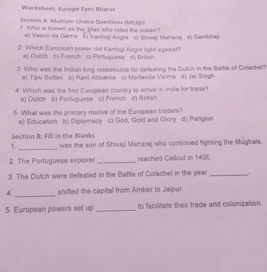 Section A: Multiple Choice Questions (MCQs) | StudyX