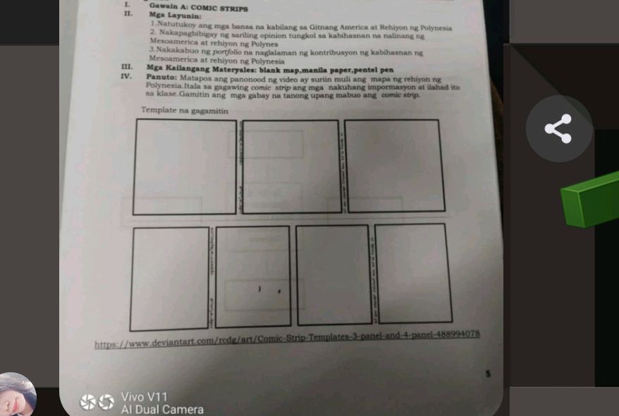 Gawain A: COMIC STRIPS Mga Layunin: 1. | StudyX