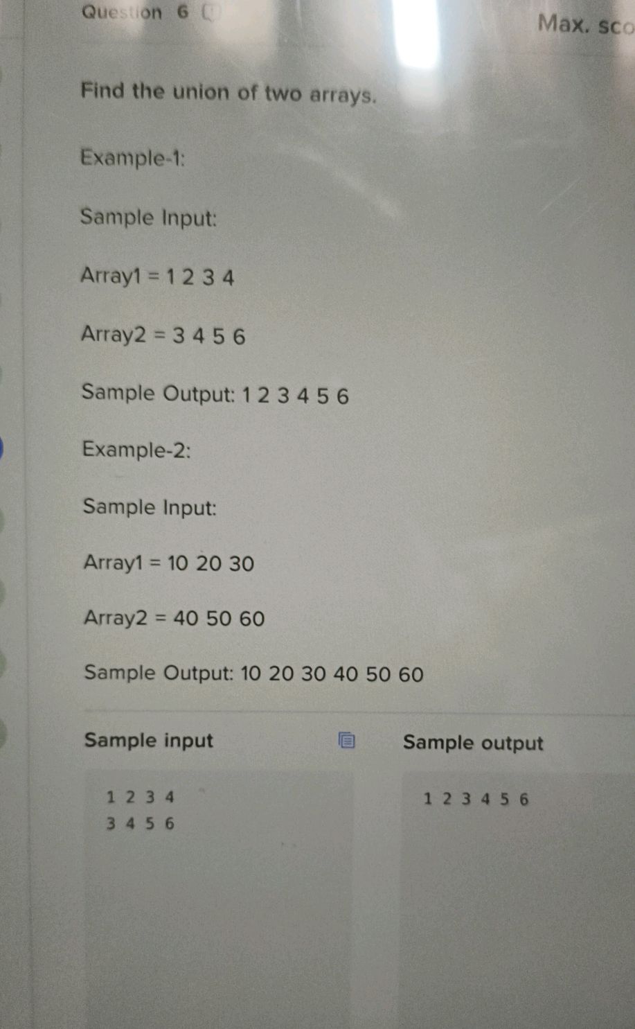 Find the union of two arrays. Example-1: | StudyX