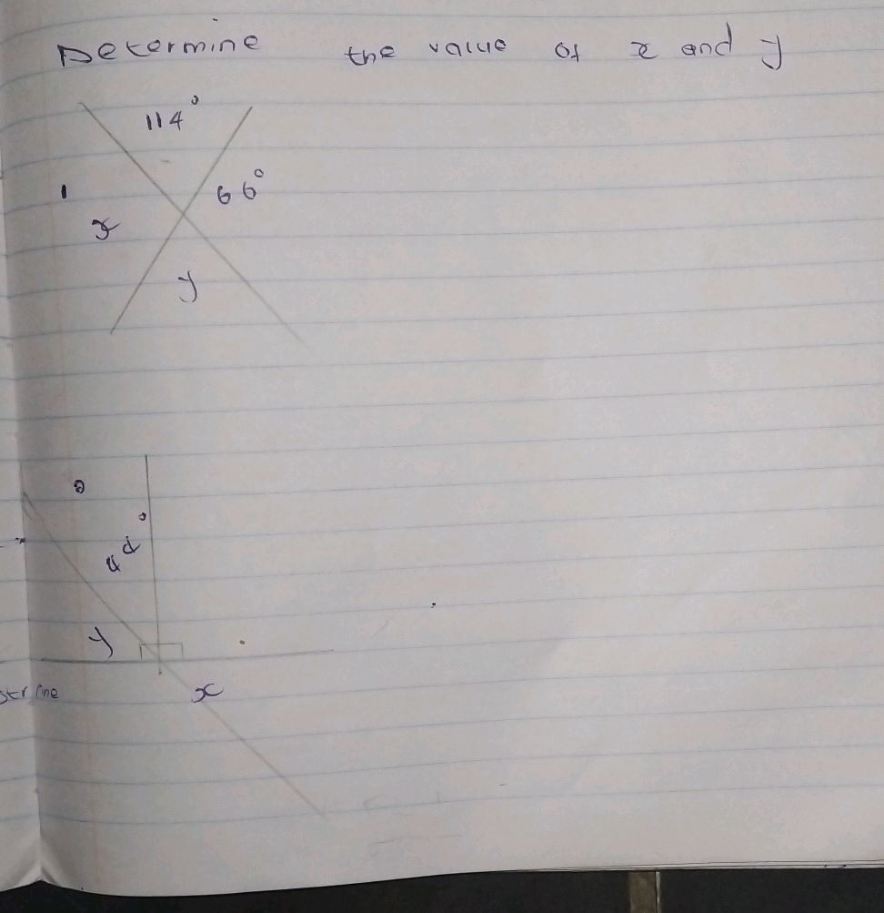 Determine the value of x and y. Diagram 1: