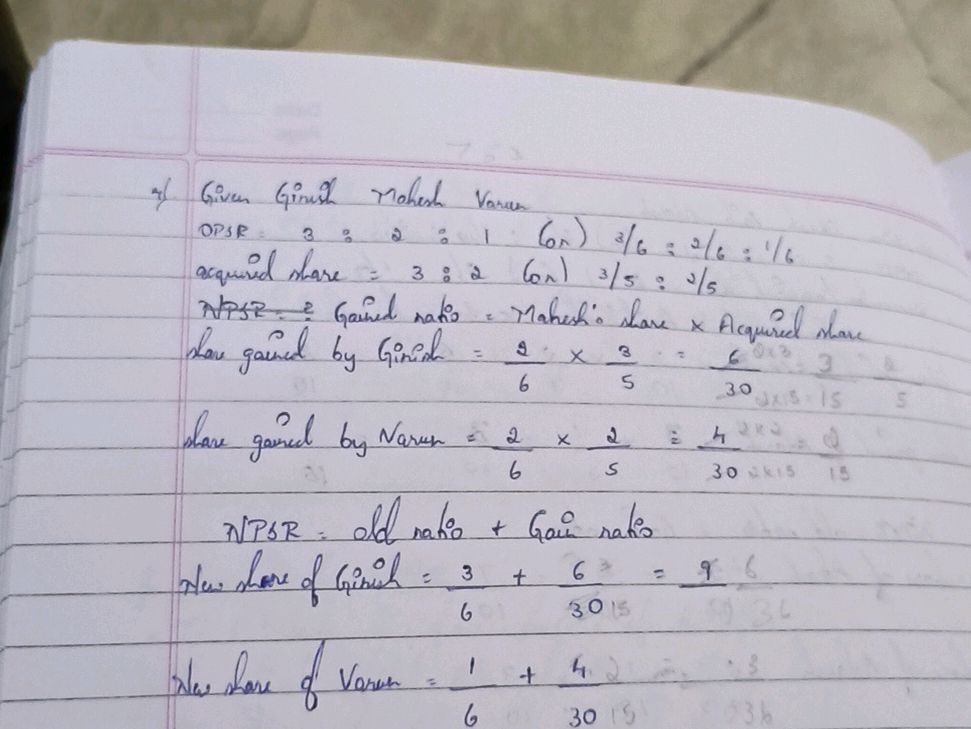 Given Girish, Mahesh, Varun OPSR: 3 : 2 : 1 | StudyX