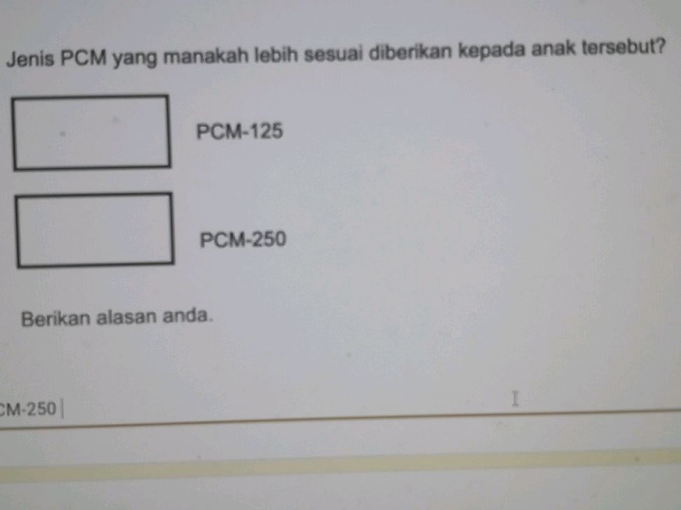 Jenis PCM yang manakah lebih sesuai | StudyX