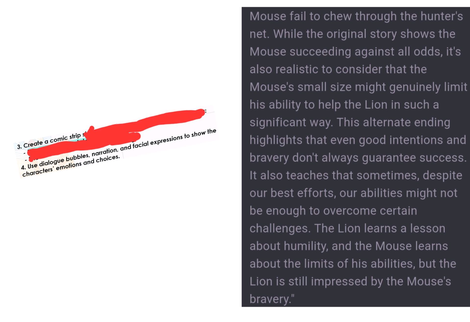 3. Create a comic strip 4. Use dialogue | StudyX