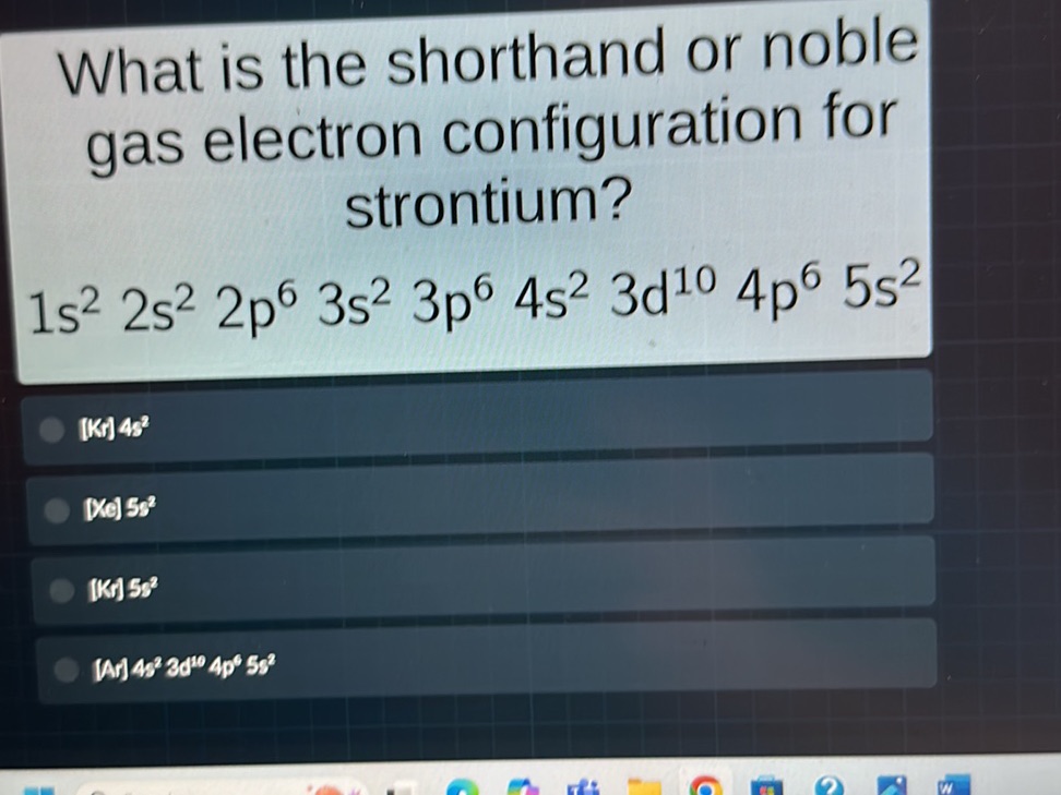 What is the shorthand or noble gas electron | StudyX