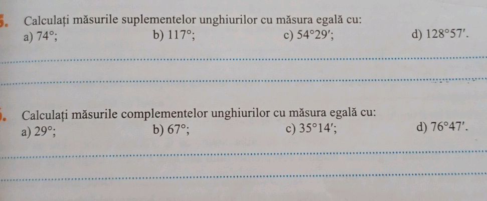 5. Calculați măsurile suplementelor | StudyX