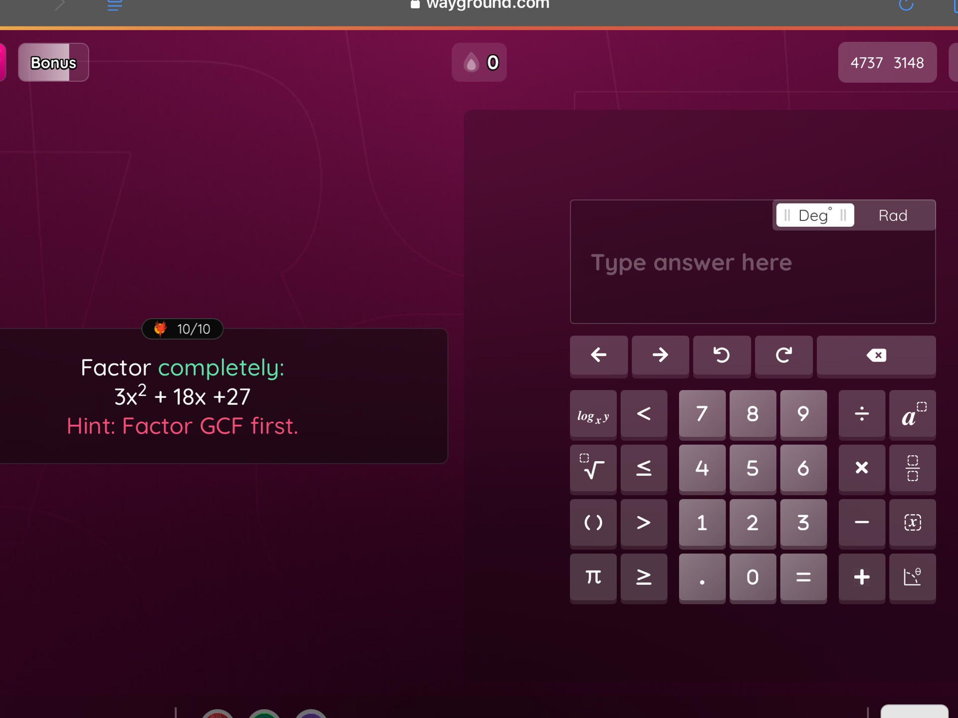 Factor completely: $3x^2 + 18x + 27$ Hint: | StudyX