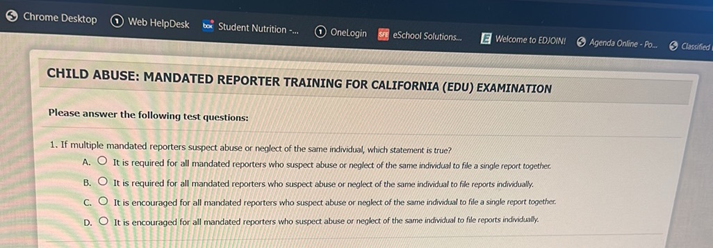 If multiple mandated reporters suspect abuse