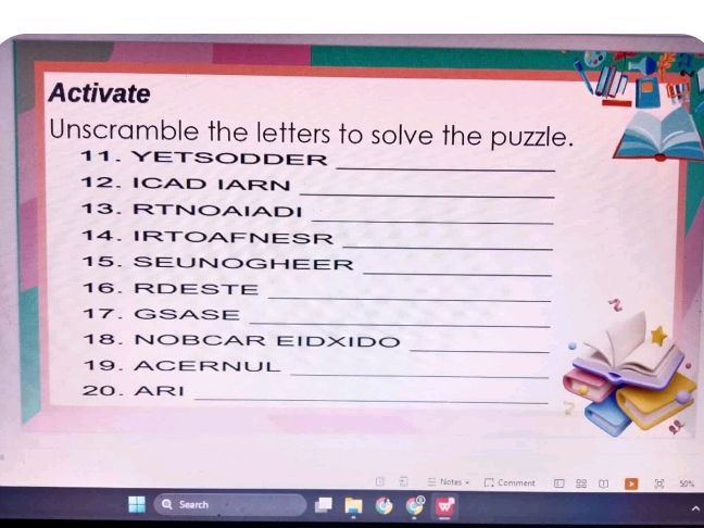 Unscramble the letters to solve the puzzle. | StudyX