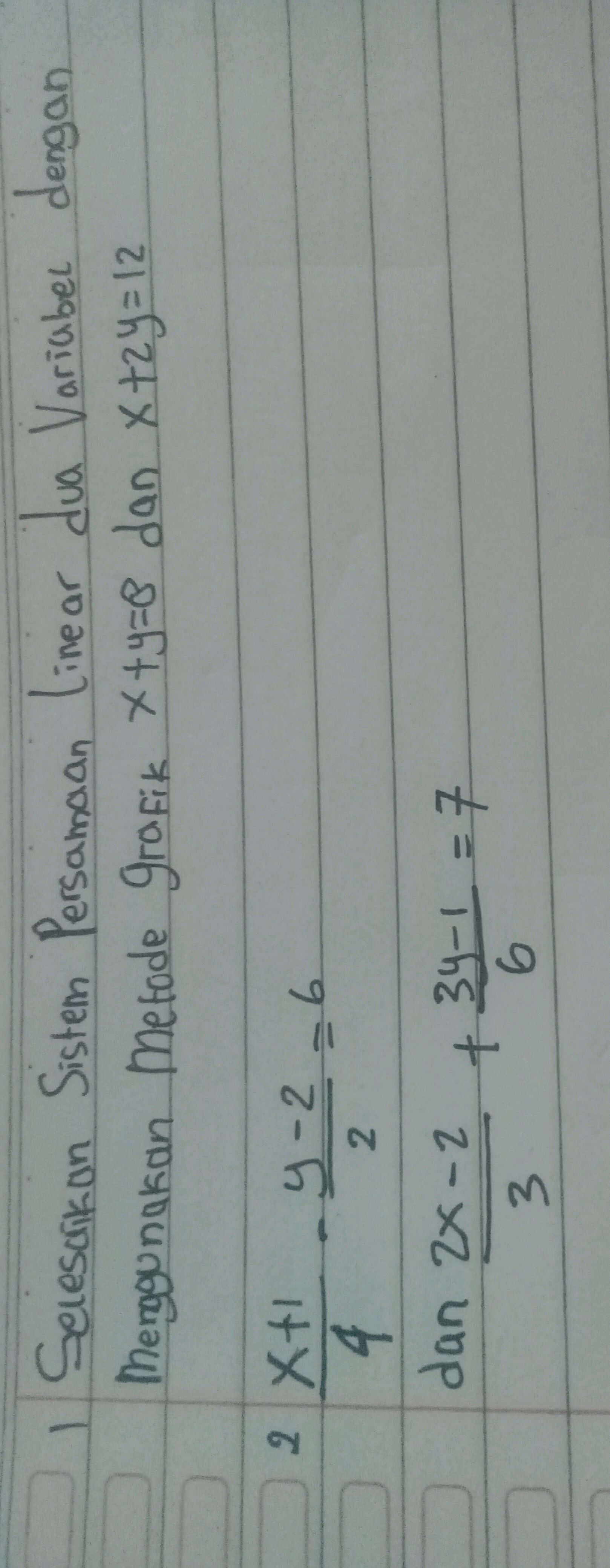 1 Selesaikan Sistem Persamaan Linear dua | StudyX