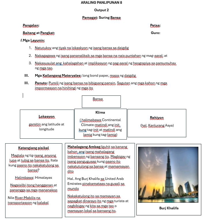 Pangalan: Baitang at Pangkat: I. Mga | StudyX