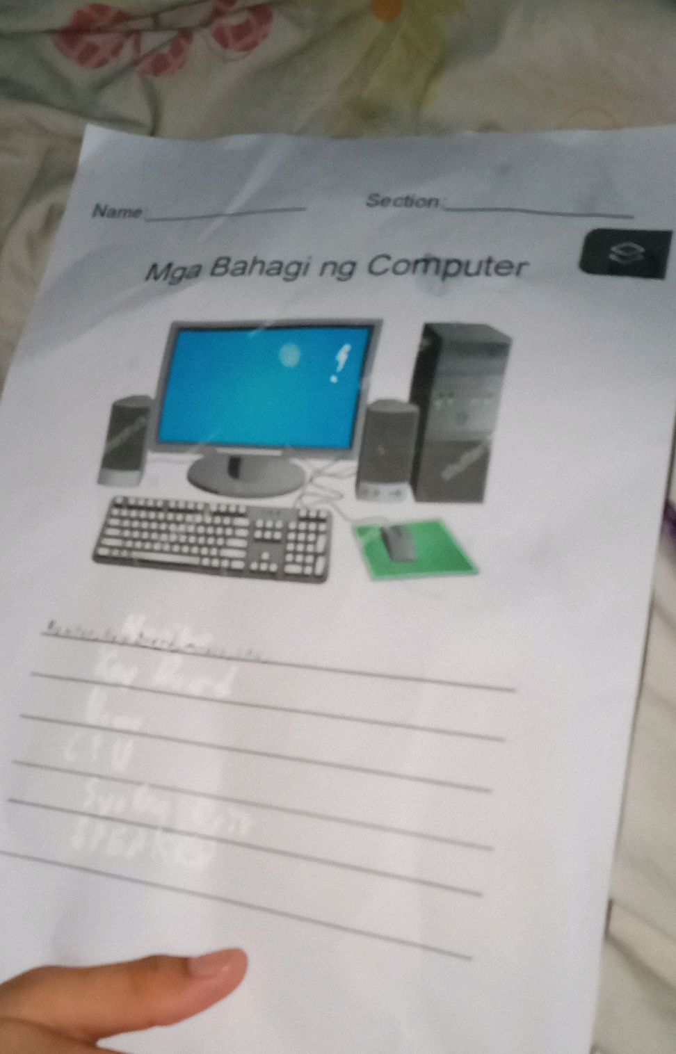 Mga Bahagi ng Computer Monitor Keyboard | StudyX