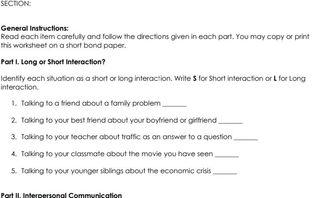 Part I. Long or Short Interaction? Identify
