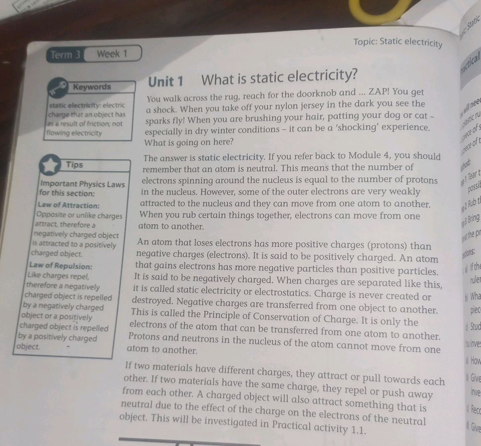 What is static electricity? You walk across | StudyX