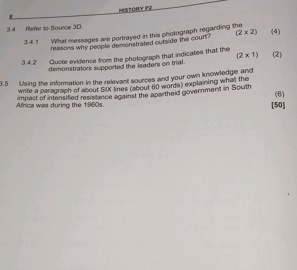 3.4 Refer to Source 3D. 3.4.1 What messages | StudyX