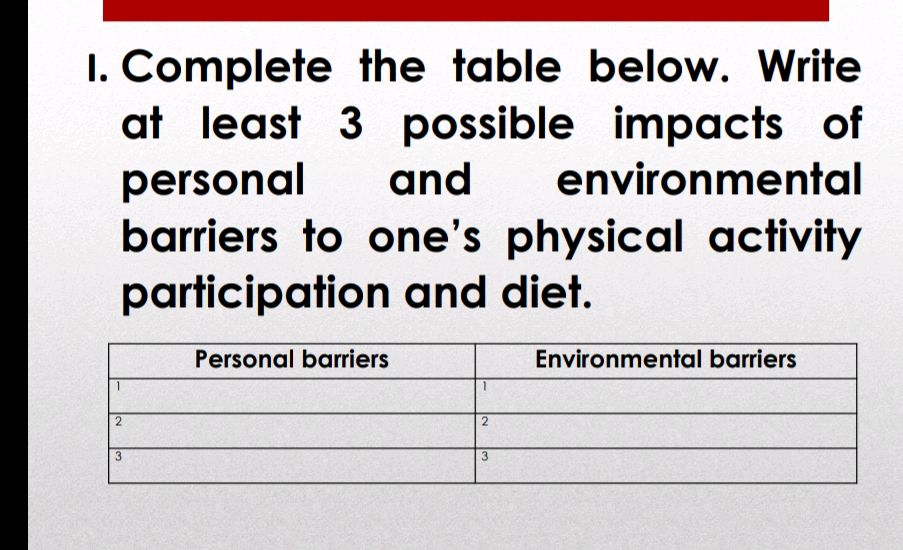 1. Complete the table below. Write at least | StudyX