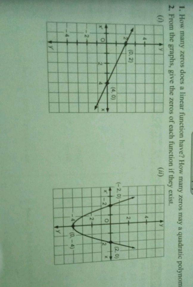 1. How many zeros does a linear function | StudyX