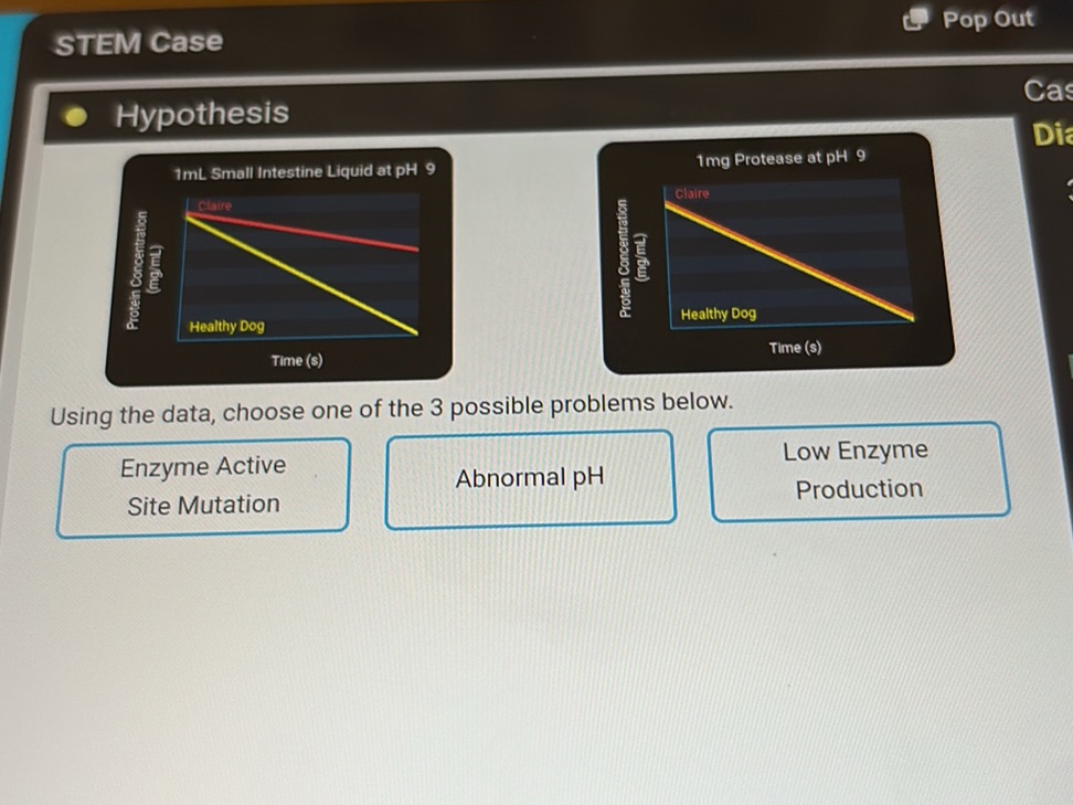 Using the data, choose one of the 3 possible