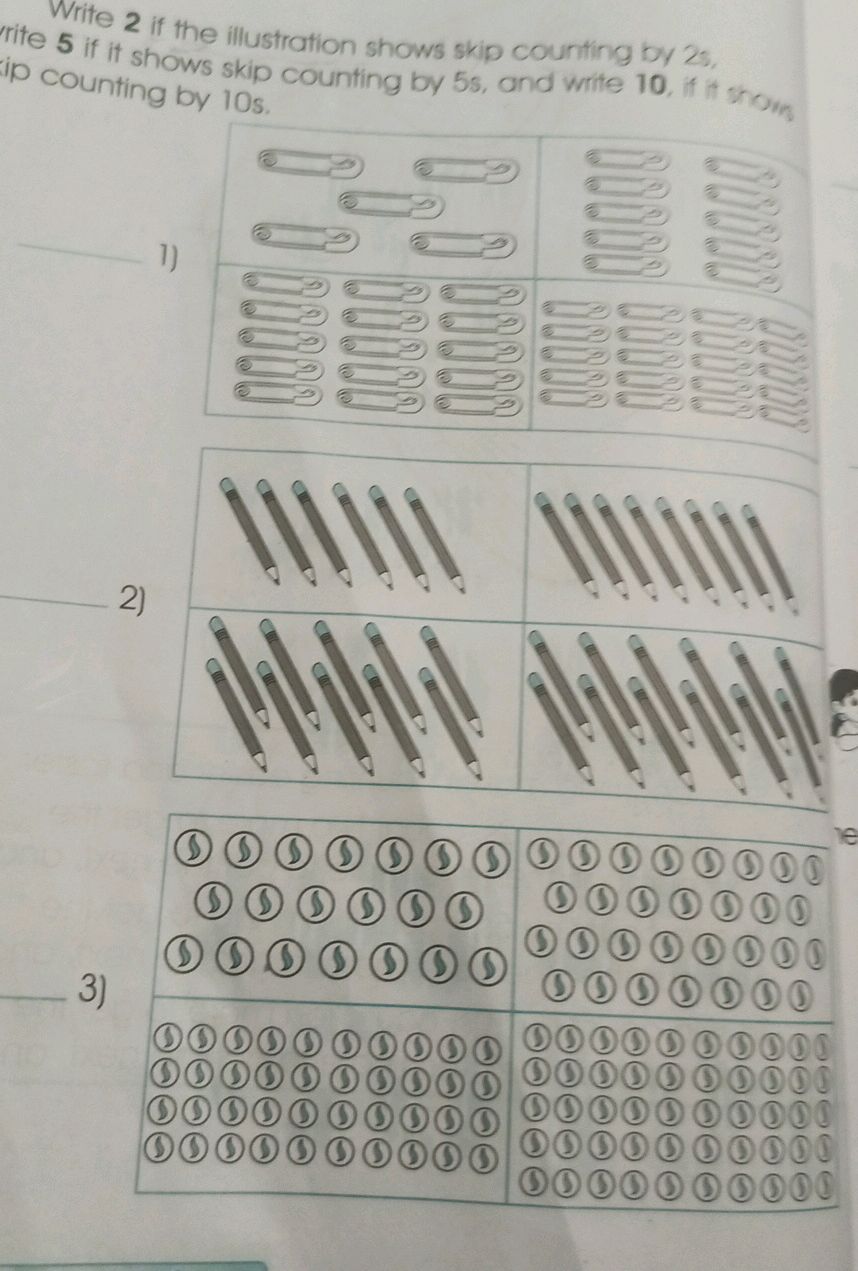Write 2 if the illustration shows skip
