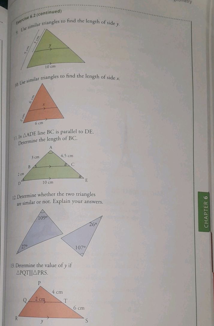 9. Use similar triangles to find the length | StudyX