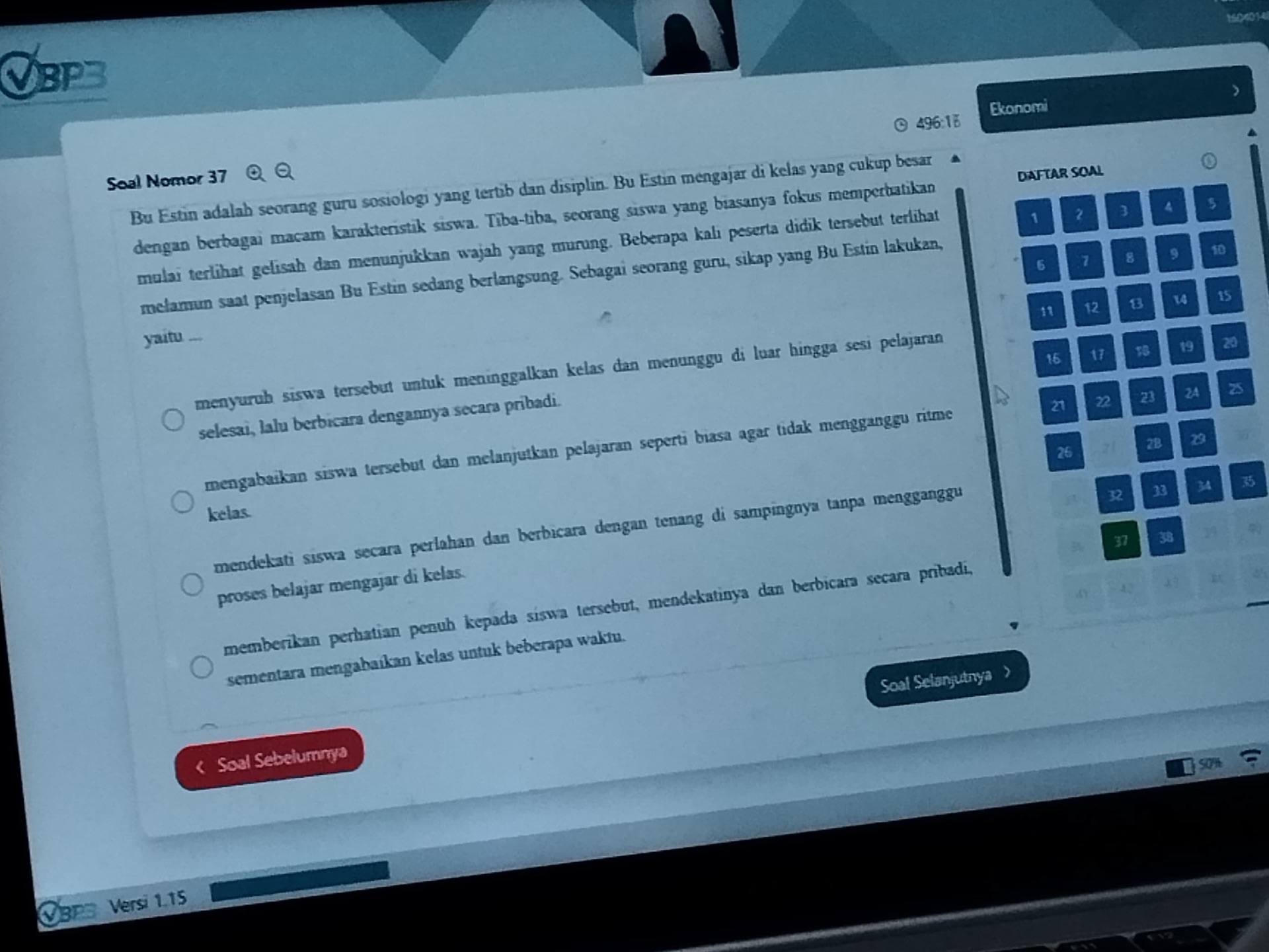 Soal Nomor 37 Bu Estin adalah seorang guru | StudyX