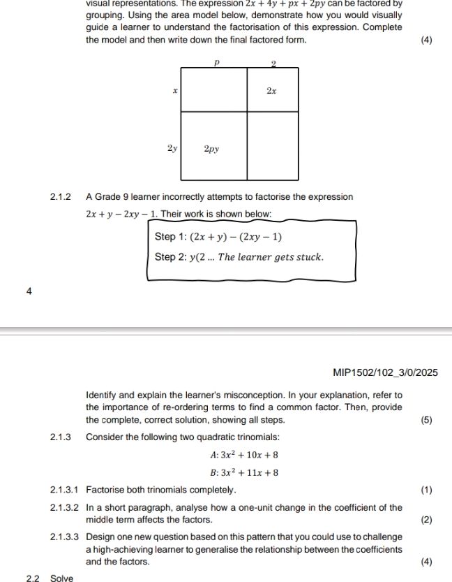 Using the area model below, demonstrate how | StudyX