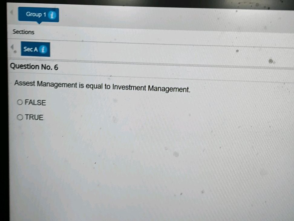 Assest Management is equal to Investment