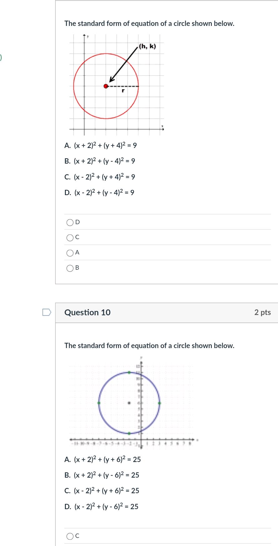 The standard form of equation of a circle | StudyX