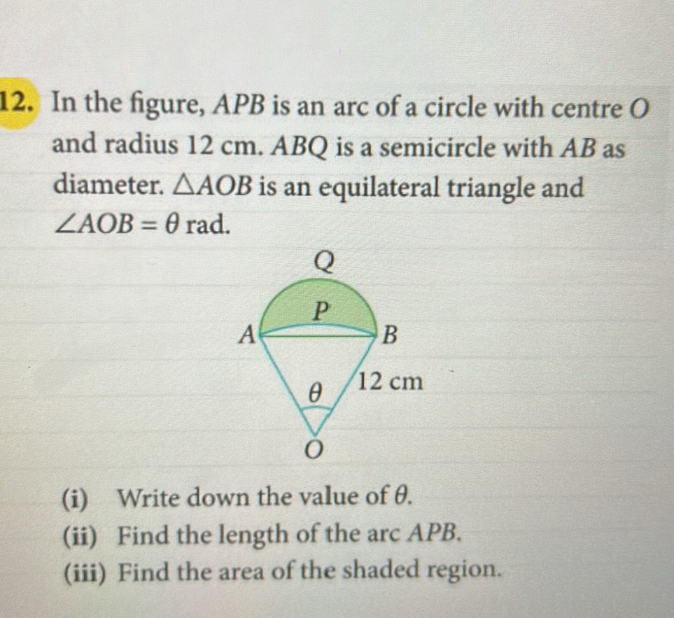In the figure, APB is an arc of a circle | StudyX