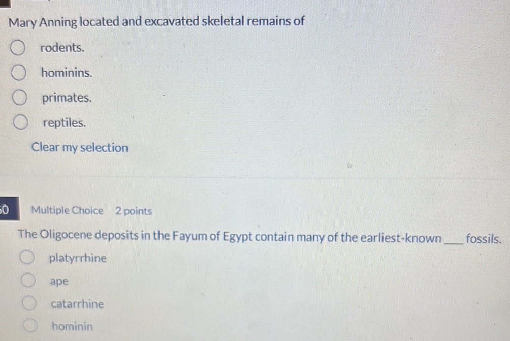 Mary Anning located and excavated skeletal | StudyX