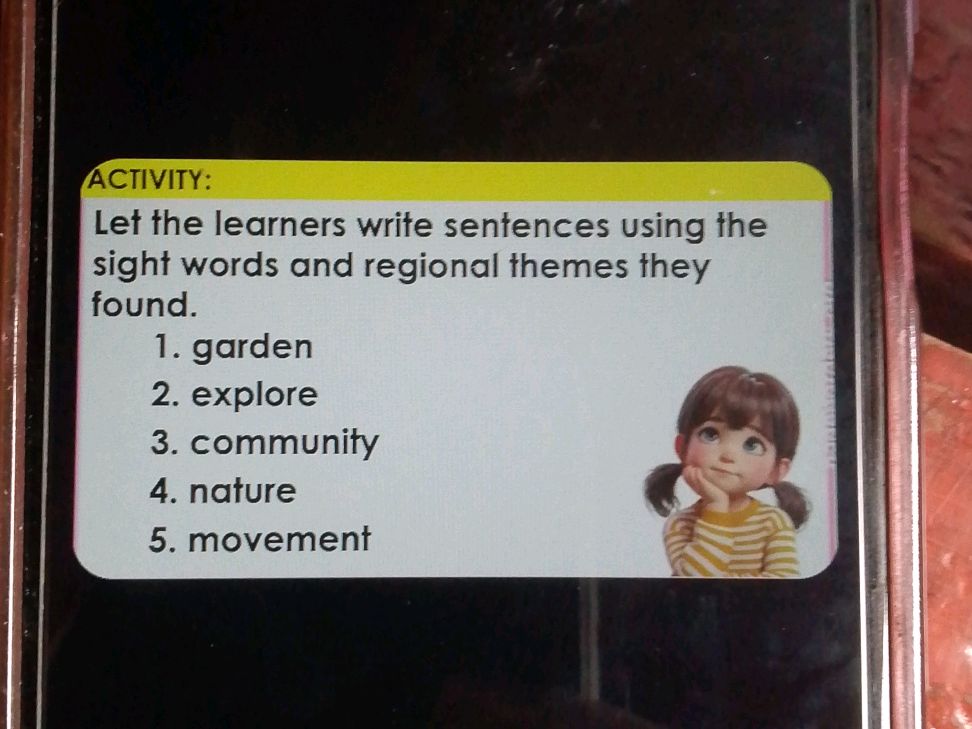 Let the learners write sentences using the | StudyX