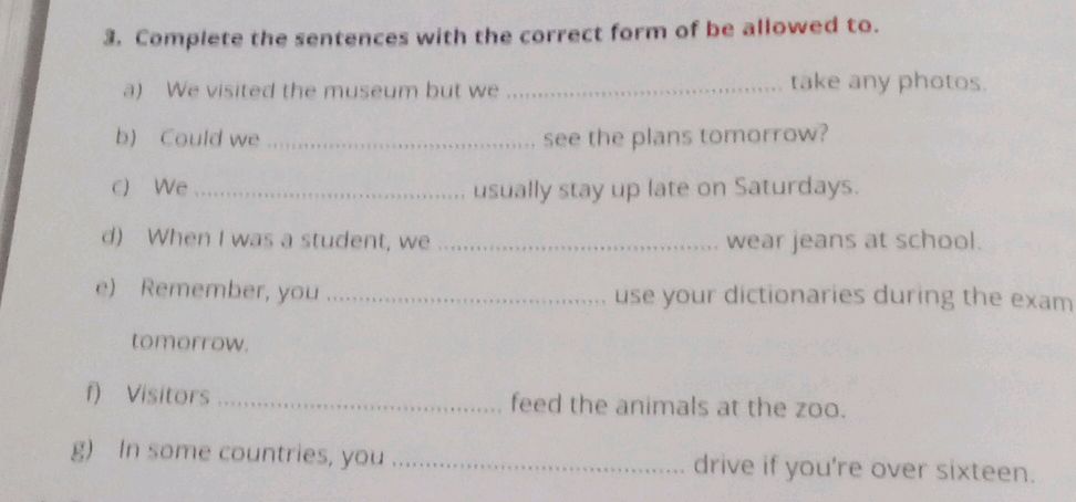 3. Complete the sentences with the correct | StudyX