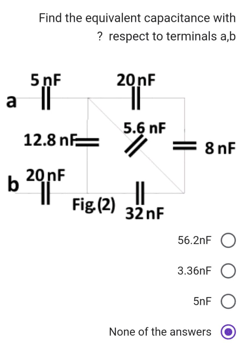 Find the equivalent capacitance with ? | StudyX