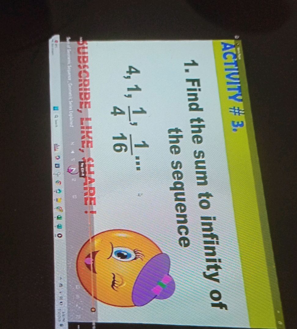 Find the sum to infinity of the sequence 4,