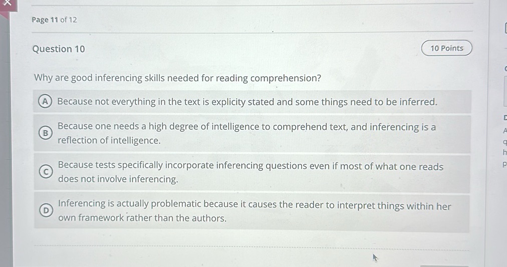 Why are good inferencing skills needed for | StudyX