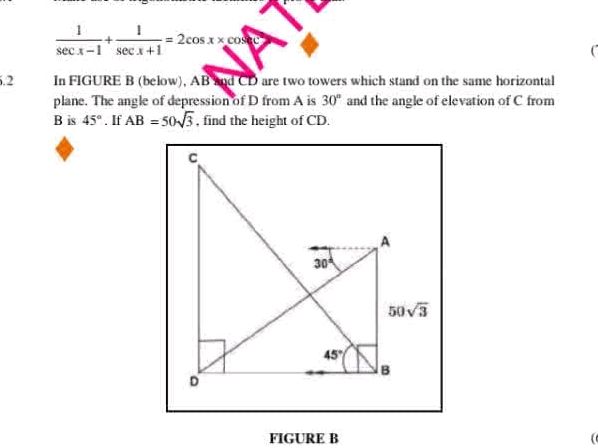 In FIGURE B (below), AB and CD are two | StudyX