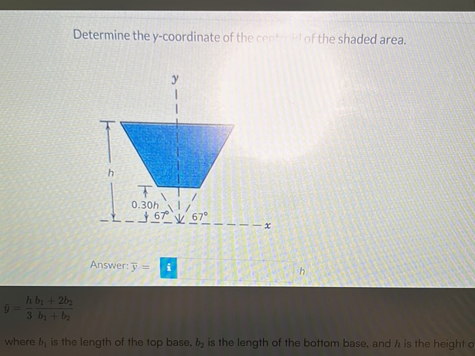 Determine the y-coordinate of the centroid | StudyX
