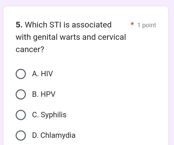 5. Which STI is associated with genital | StudyX