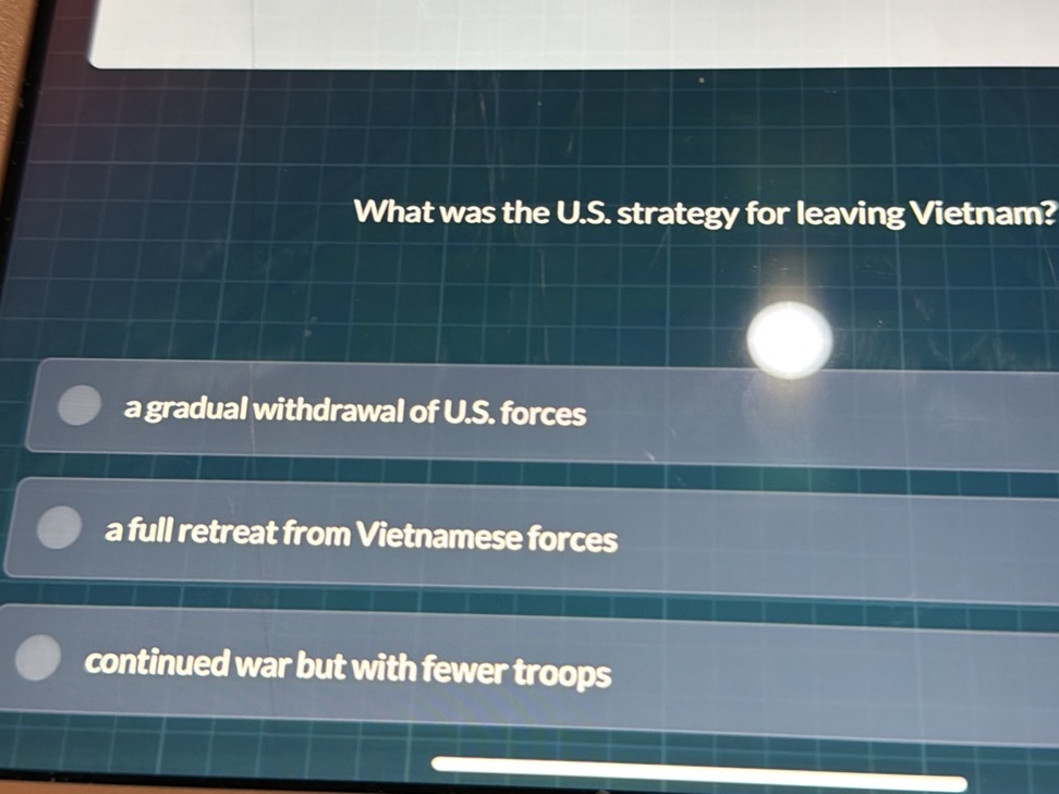 What was the U.S. strategy for leaving | StudyX