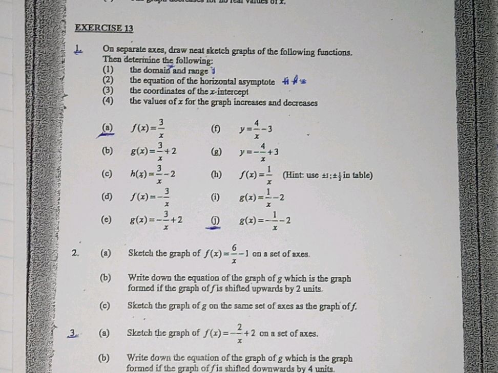 On separate axes, draw neat sketch graphs of | StudyX
