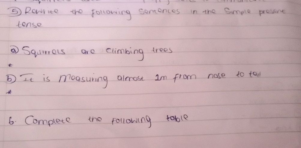 5. Rewrite the following sentences in the | StudyX