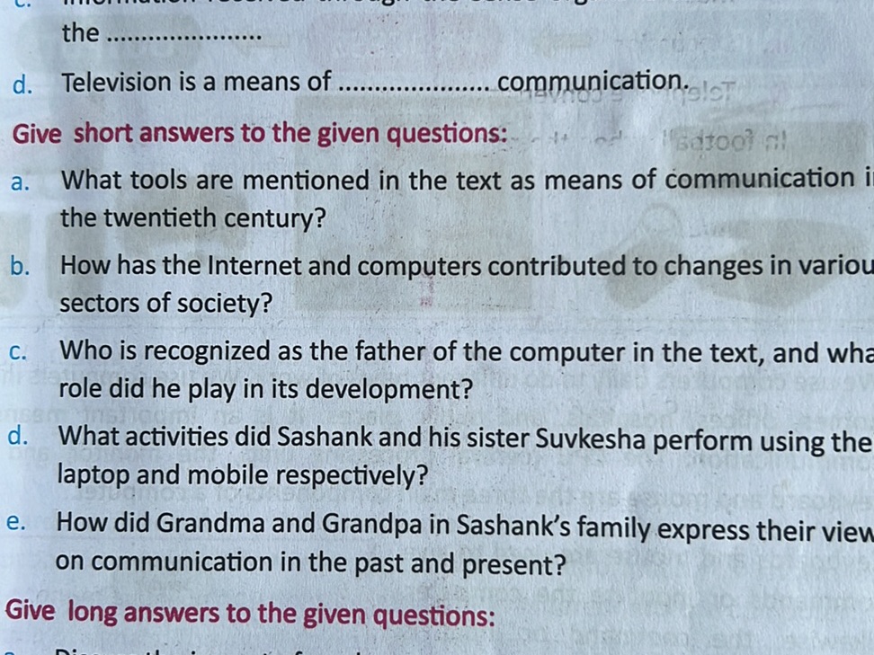 Give short answers to the given questions: