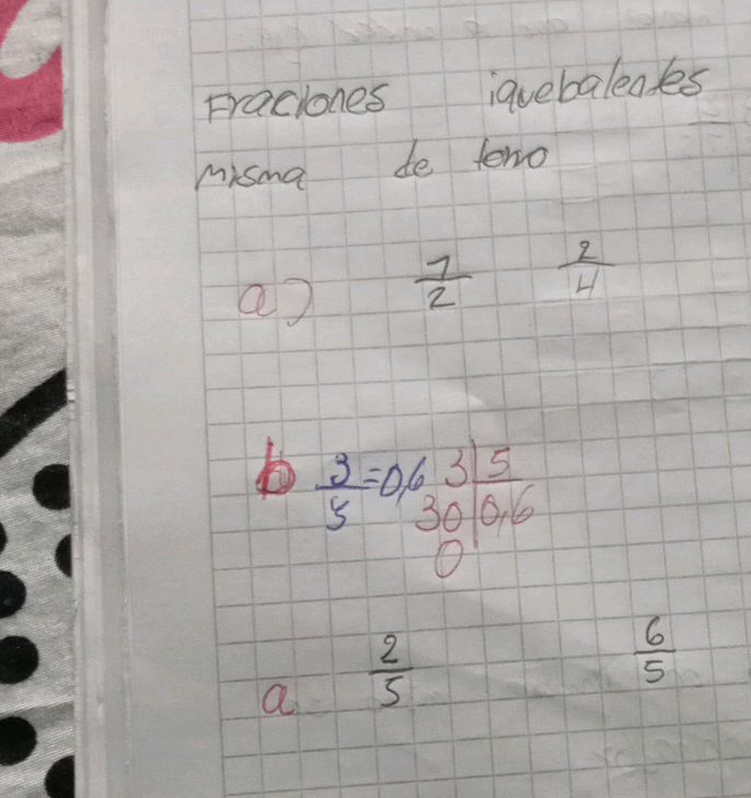 a) $ {7}{2}$ $ {2}{4}$ b) $ {3}{5} = 0.6$ a) | StudyX