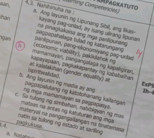 4.3. Nahihinuha na: a. Ang layunin ng | StudyX