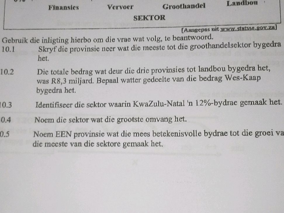 Gebruik die inligting hierbo om die vrae wat