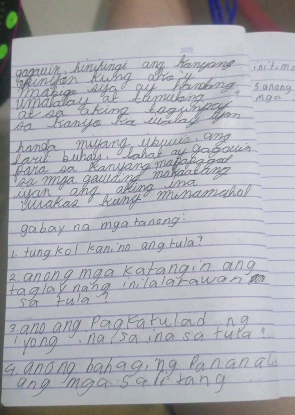 gabay na mga tanong: 1. tung kol kanino ang | StudyX