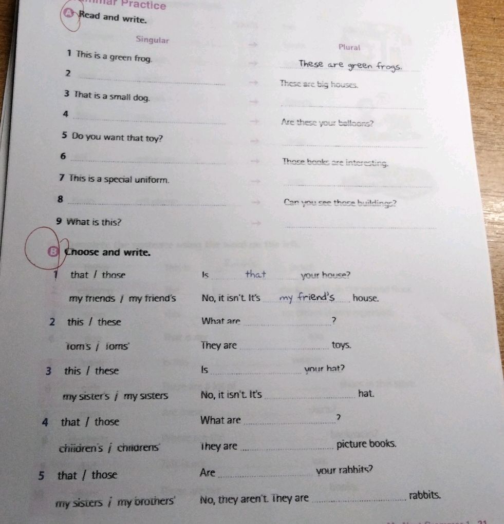 A Read and write. Singular | Plural ---|--- | StudyX