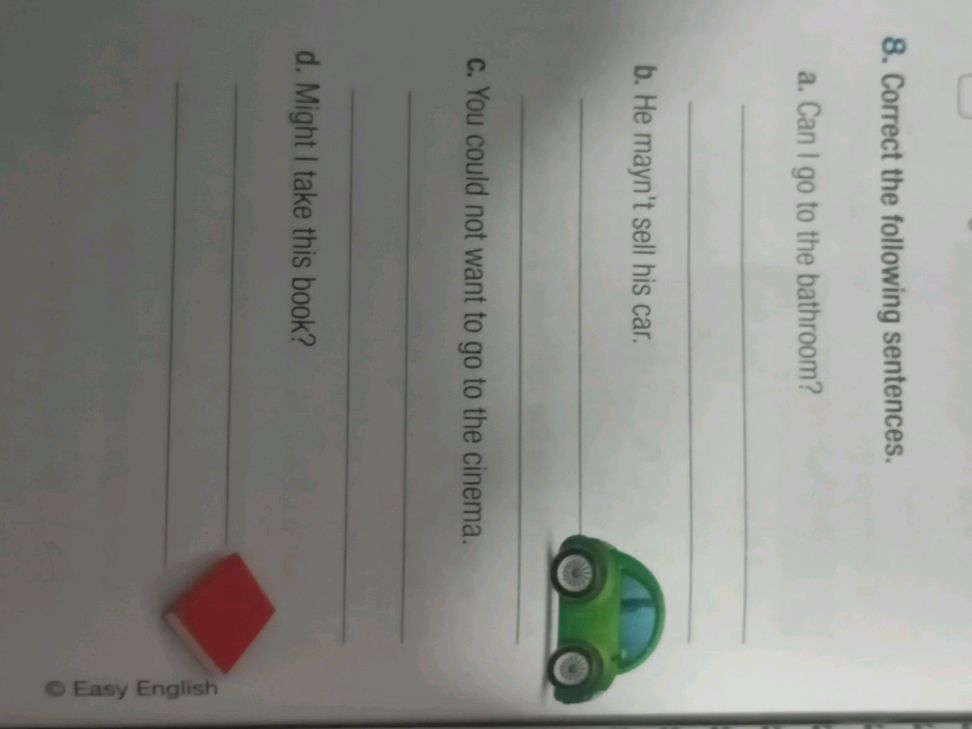 8. Correct the following sentences. a. Can | StudyX